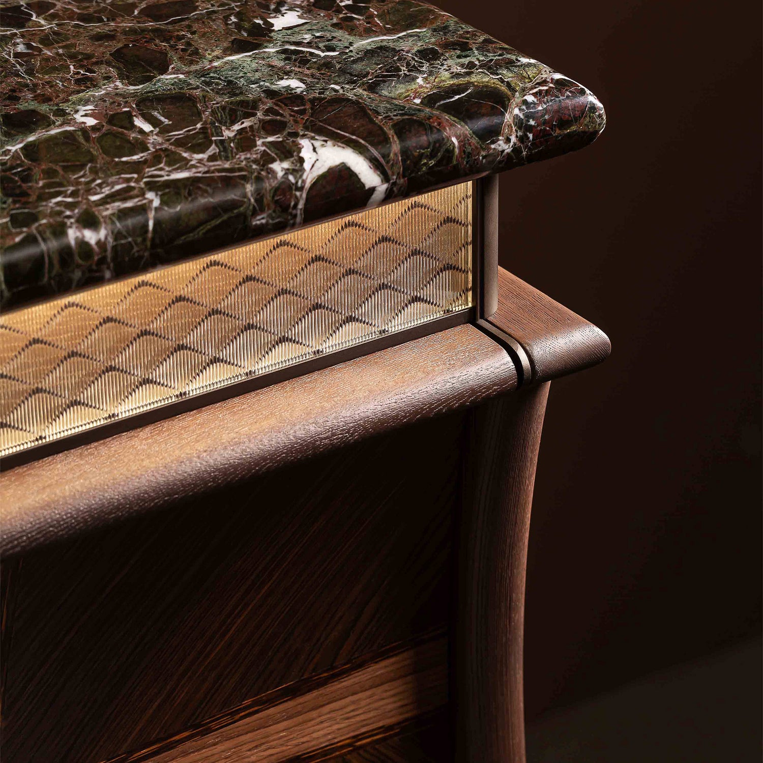 FACET Custom Bathroom Vanity with Purple Stone Top and Textured Wood F