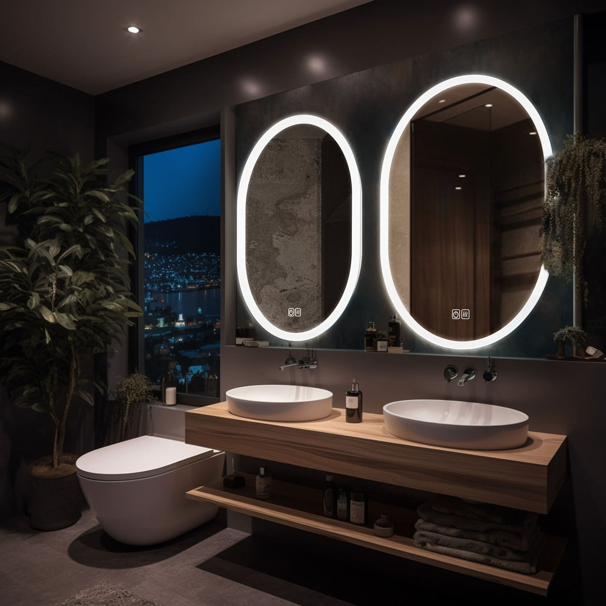 Elegant & Versatile Oval LED Mirrors - Inyouths