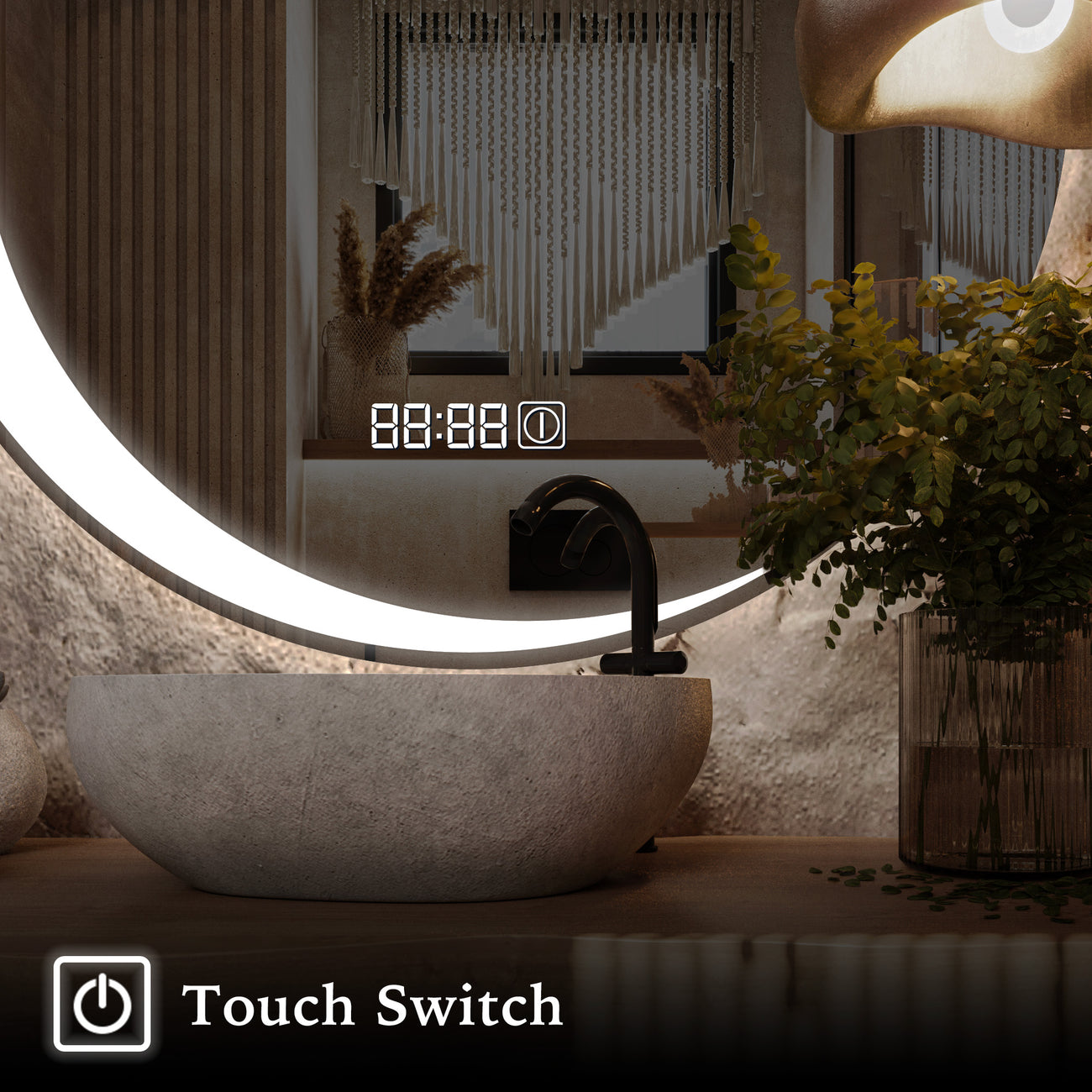 Moon Round Custom LED Mirror Large Vanity Mirror - Inyouths